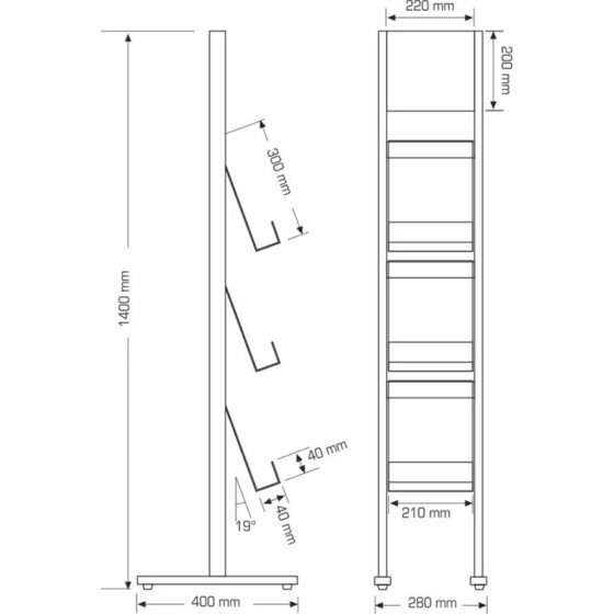 A4 BROŞÜR DERGİ STANDI BASAMAKLI - Derin Display Reklam-